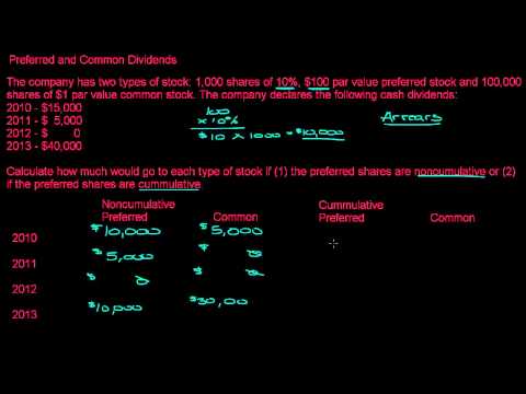 Preferred Stock and Common Stock Dividend Allocations