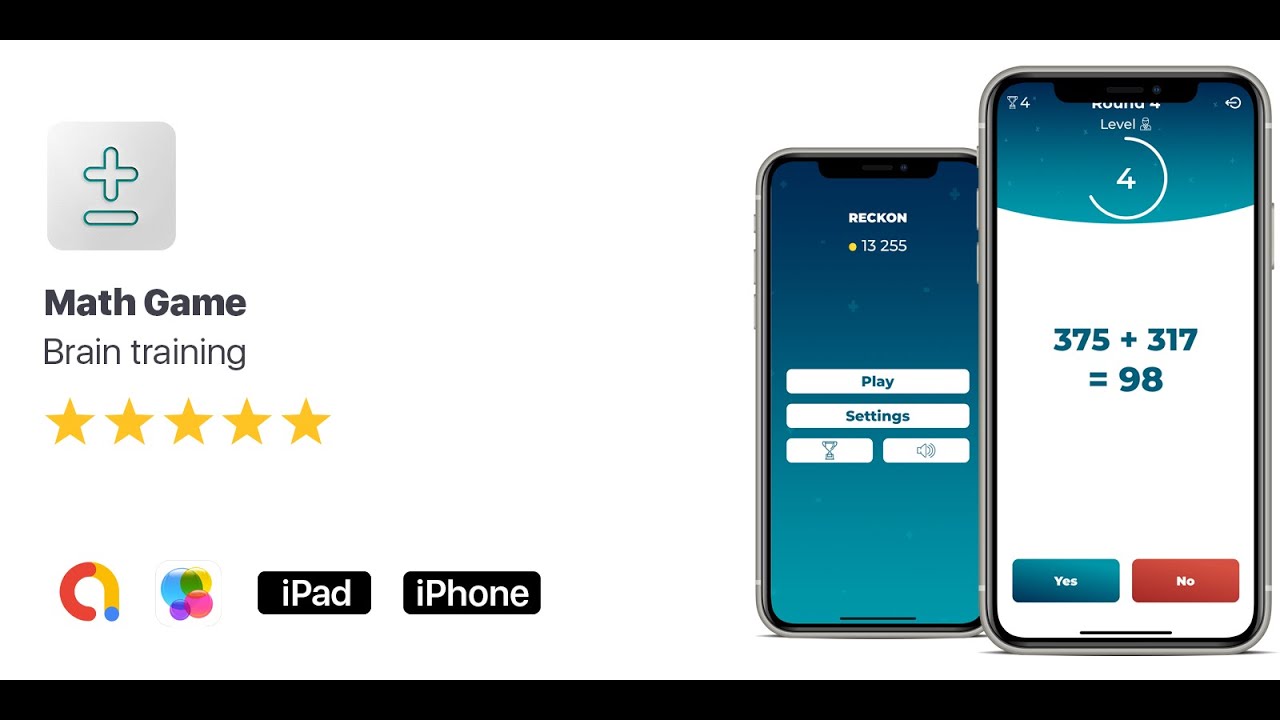 Math game - iOS app preview