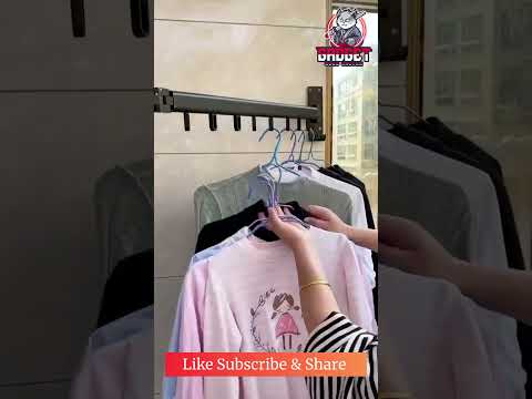 Retractable Clothes Rack, Wall Mounted Clothes Hanger Rack For Laundry Room Foldable Clothes Drying