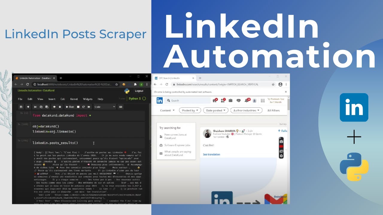 LinkedIn Posts Scraper| LinkedIn Automation | LinkedIn Search Posts- Python,DataKund