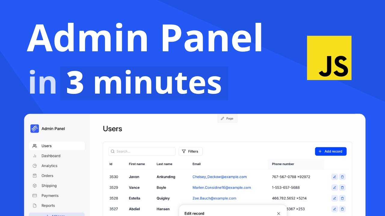 Build Admin Panel for Your App in 3 minutes - Node.js Tutorial