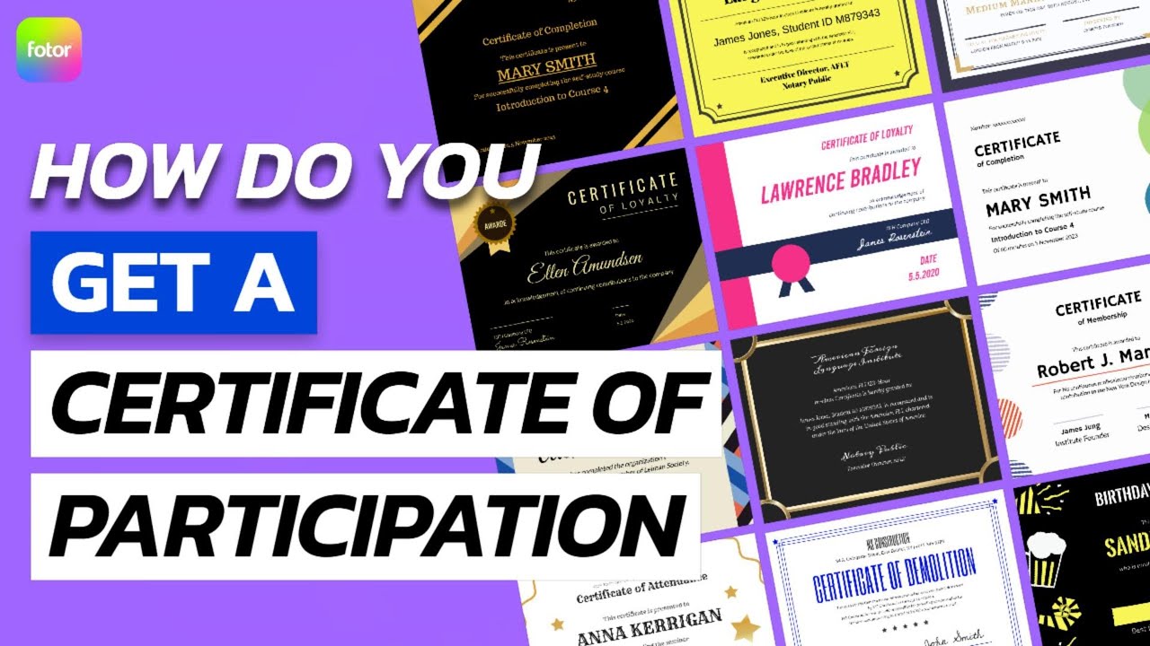 How do you Get a Certificate of Participation