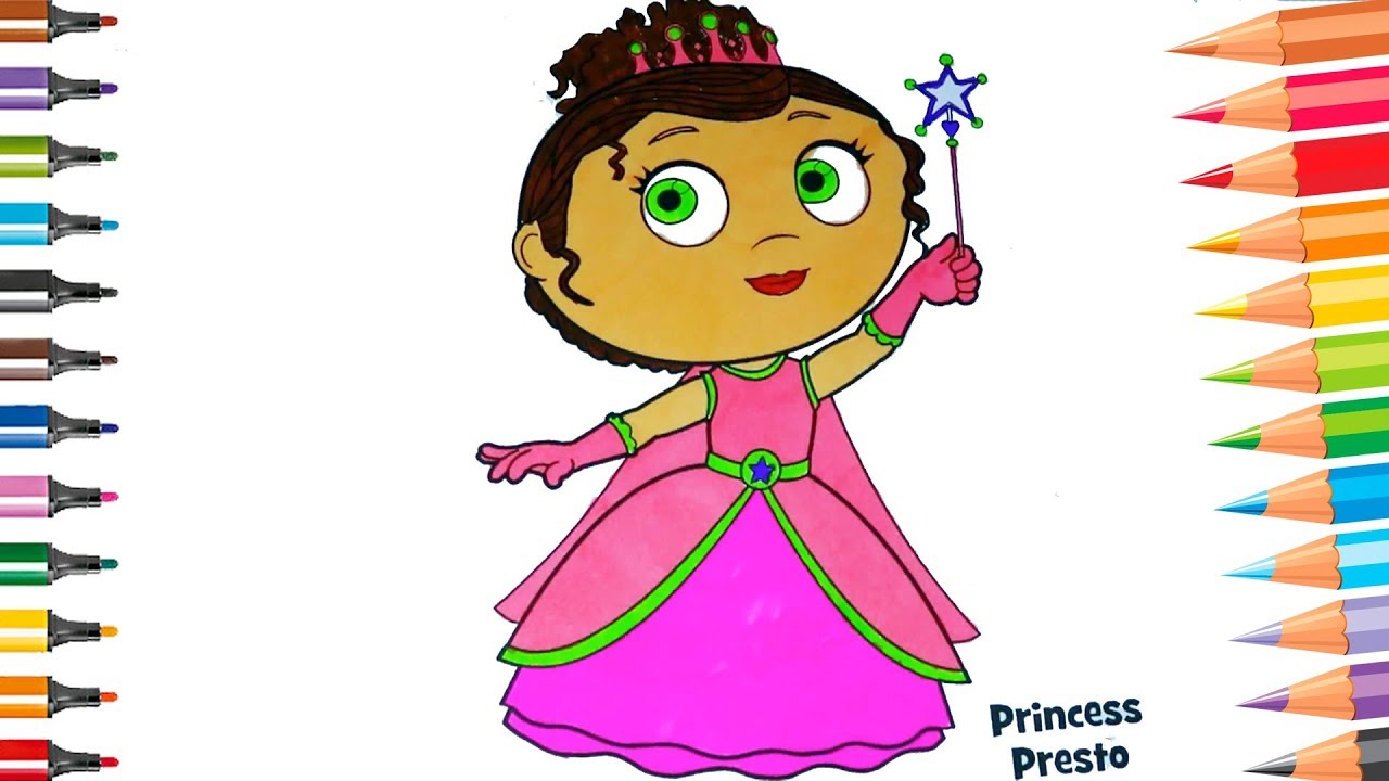 Princess Presto Super Why Speed Coloring Pages for Kids
