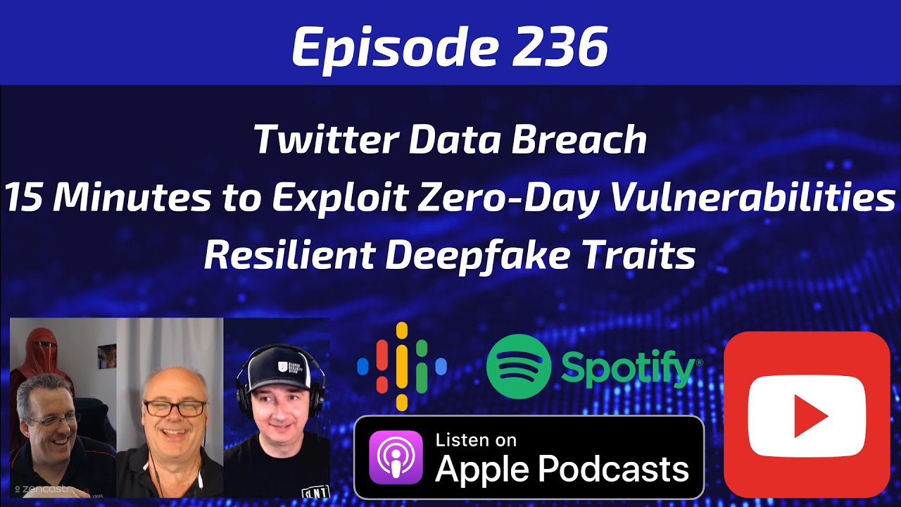 Twitter Data Breach, 15 Minutes to Exploit Zero-Day Vulnerabilities, Resilient Deepfake Traits