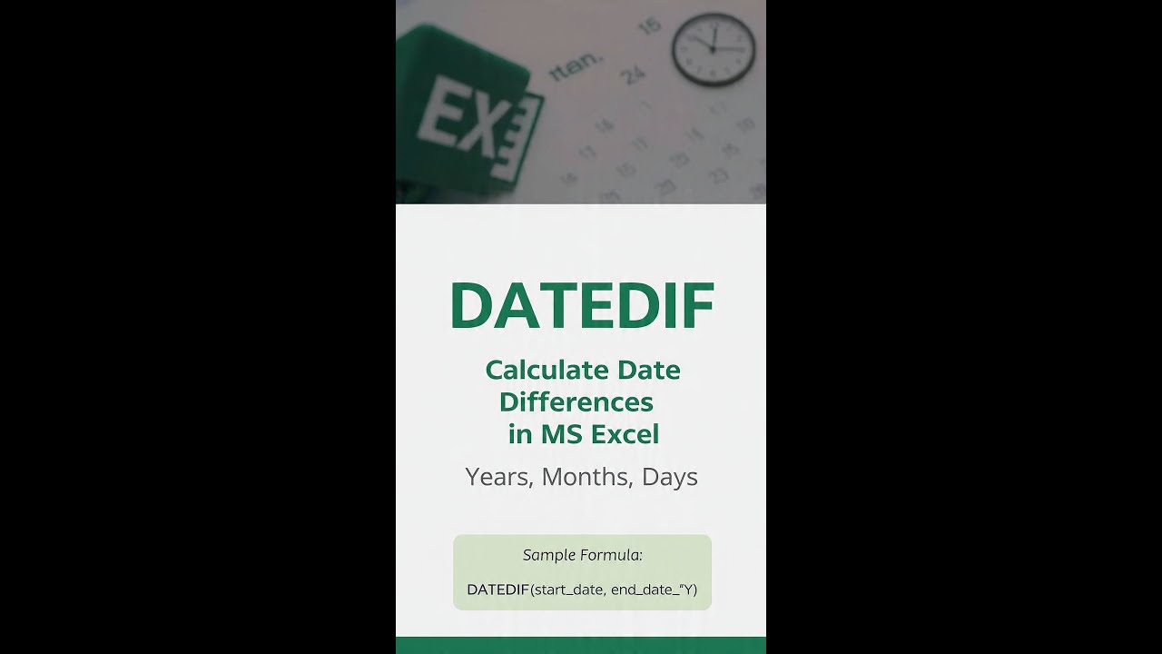 Excel DATEDIF Function: Overview and Usage