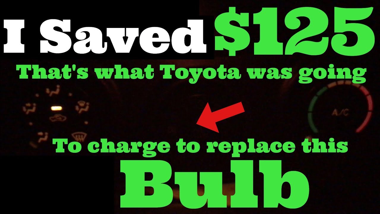How To Replace Climate Control Bulbs RAV4