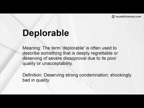 Deplorable Meaning