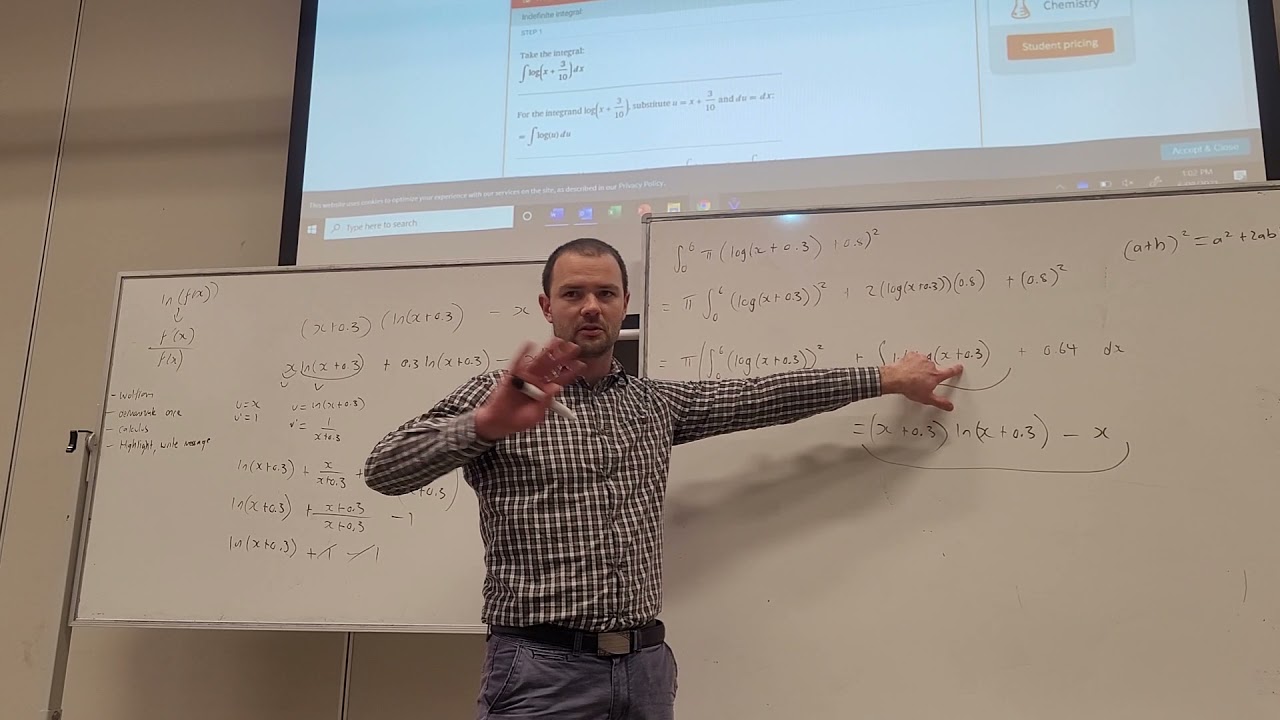 integrating log function using wolfram alpha