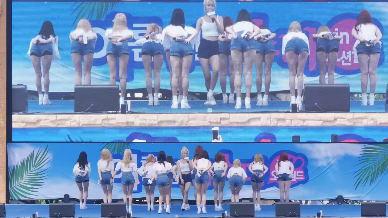 WJSN bending over on the big screen