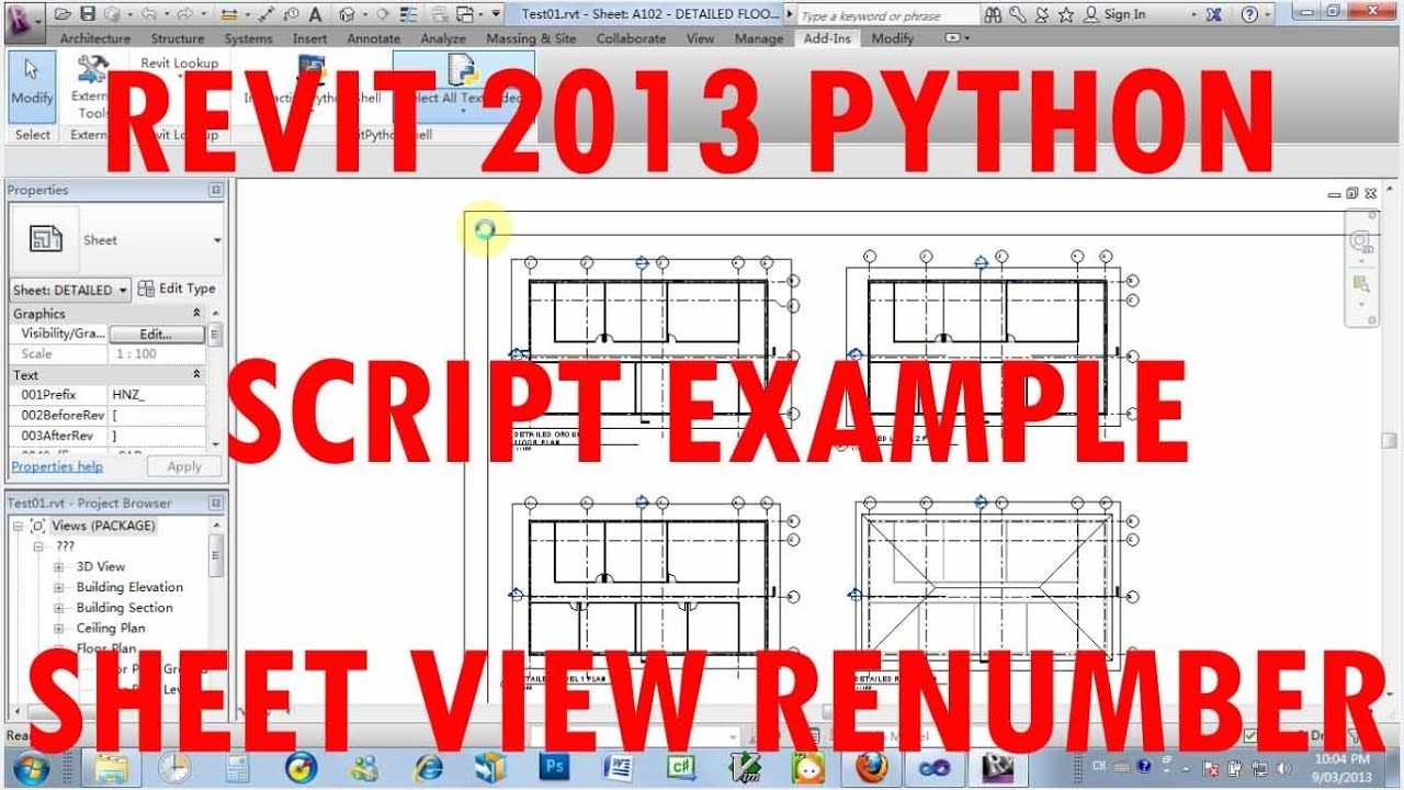 revit Python script example  - automatic sheet view renumber
