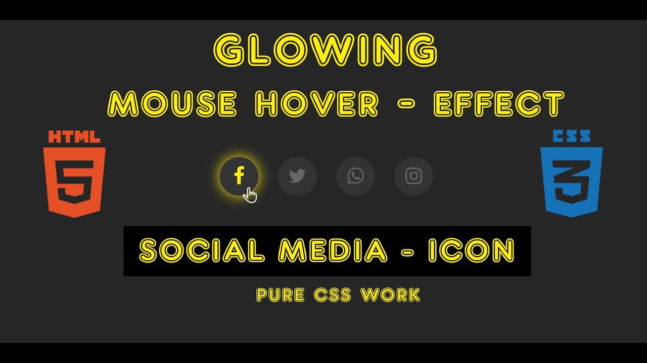 Glowing Icon Effect in HTML with CSS | Glowing Social Media Icon Effect
