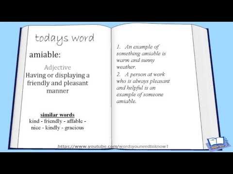 words you need to know #8 - AMIABLE
