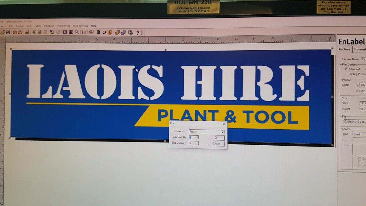 Example Full colour label