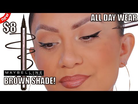 *new BROWN shade* MAYBELLINE HYPER EASY WATERPROOF EYELINER REVIEW+ALL DAY WEAR TEST| MagdalineJanet