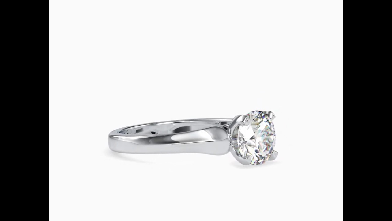Classic Wedding Gold Ring, 1.3 Ct Certified Moissanite Solitaire Engagement Ring