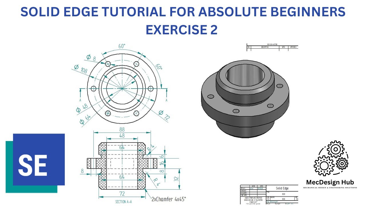Siemens Solid Edge Tutorial for Absolute Beginners – Exercise 2