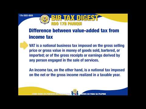 RDO 17B Tax Digest: Difference Between Value Added Tax (VAT) from Income Tax