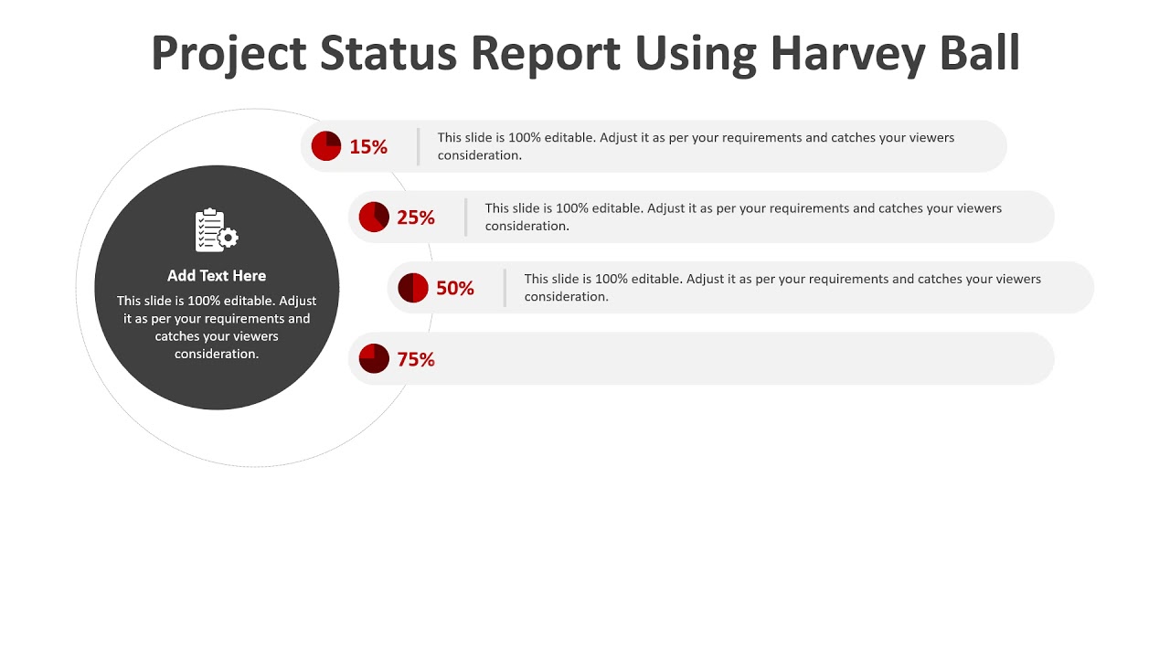 Project Status Report Using Harvey Ball PowerPoint Template | Kridha Graphics