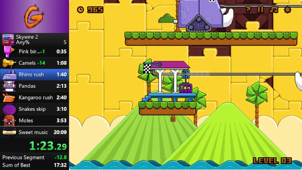 Nitrome: Skywire 2 Any% speedrun in 17:13