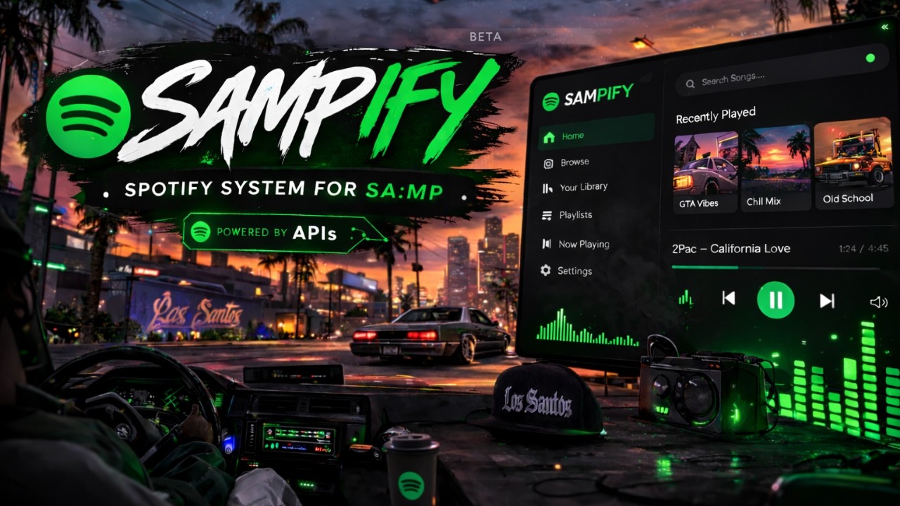[ SHOWCASE ]  Spotify System ( Beta ) API  SA:MP / Open.MP #sampfs #sampshare #samp