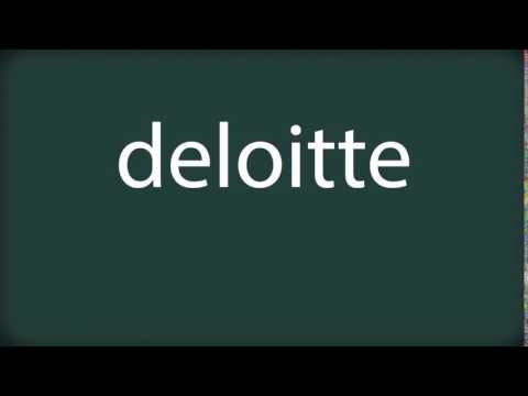 How to pronounce deloitte