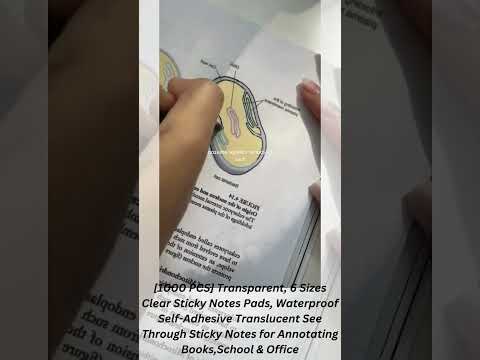 1000 PCS Transparent, 6 Sizes Clear Sticky Notes Pads, Waterproof Self Adhesive Translucent See Thro