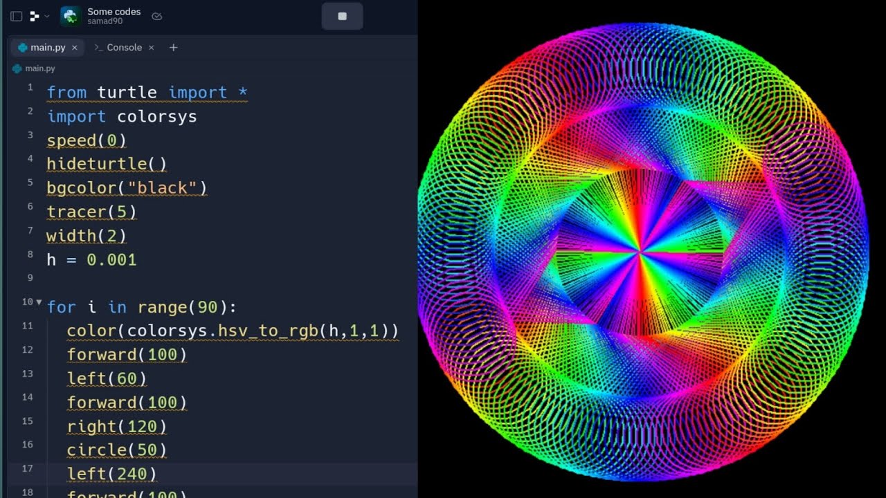 Create a amazing python turtle design | Python Turtle #python #01
