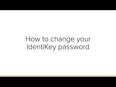 How to change your IdentiKey Password