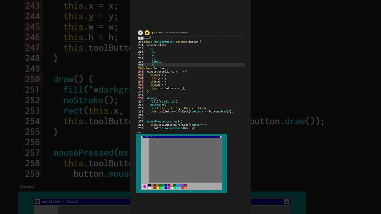 Code MS Paint in JavaScript (Part 12)! #p5js #javascript #codingtutorial #creativecoding #windows95