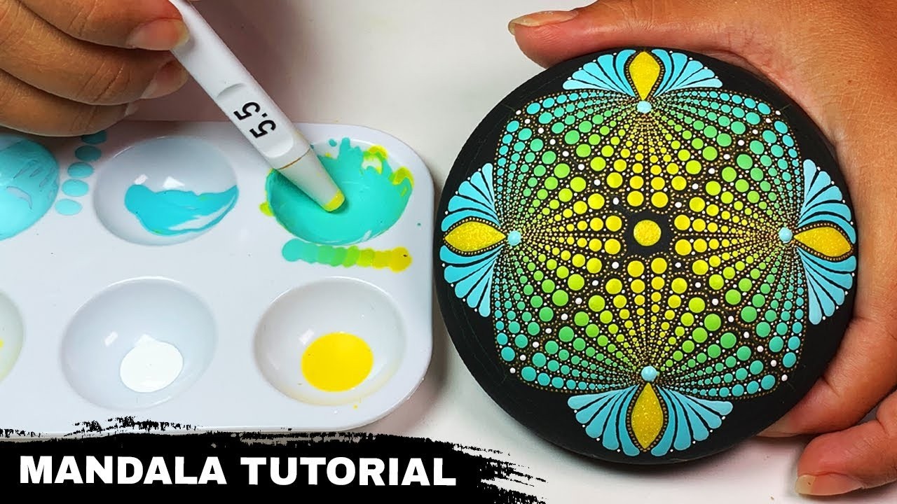 Mandala Art Dot Painting Rocks Painted Stones | How to Paint Mandala for Beginners Tutorial #mandala