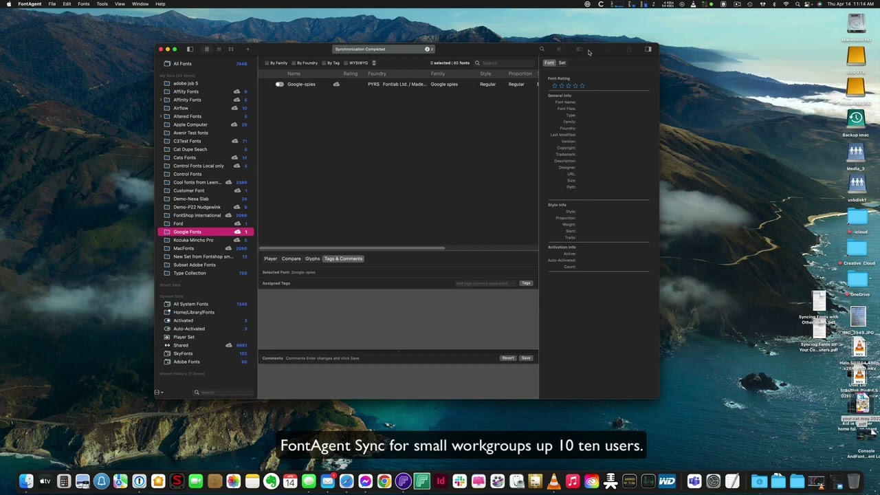 FontAgent Sync for small workgroups up 10 ten users