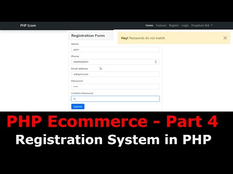 Learn PHP Ecom Part 4 How to make registration system in PHP | Register users in PHP - Mind Luster