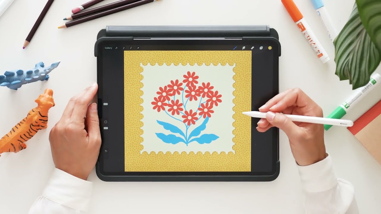 Procreate Brush Stamp Set Flowers: Overview & Tutorial