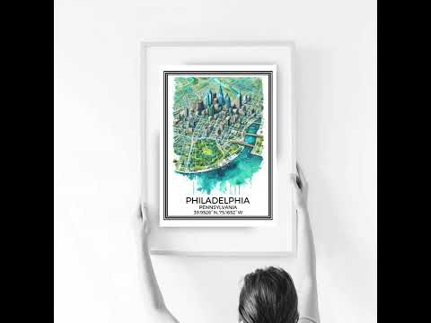 Philadelphia City Map | Cities in Pennsylvania | Philadelphia Poster Print | Digital #shorts #short