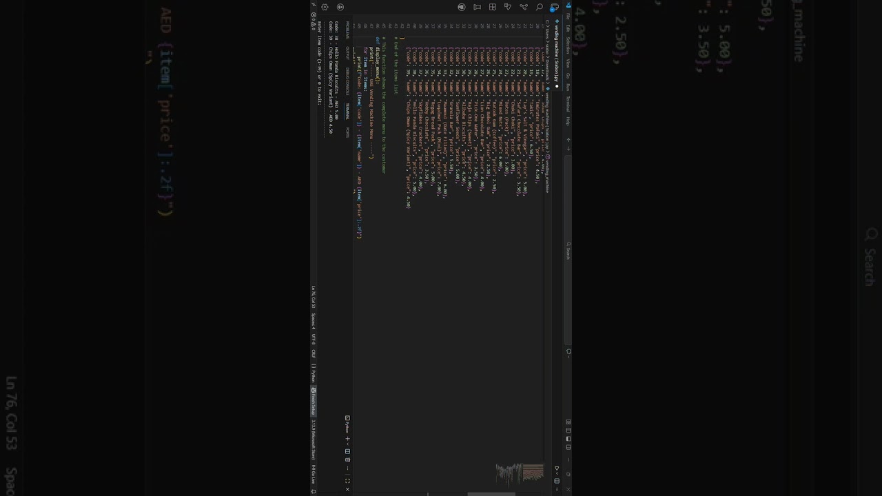 Srabon Y1L4- Cyber Sec [ Vending Machine Simulator -Python] Utility app - Assessment 2