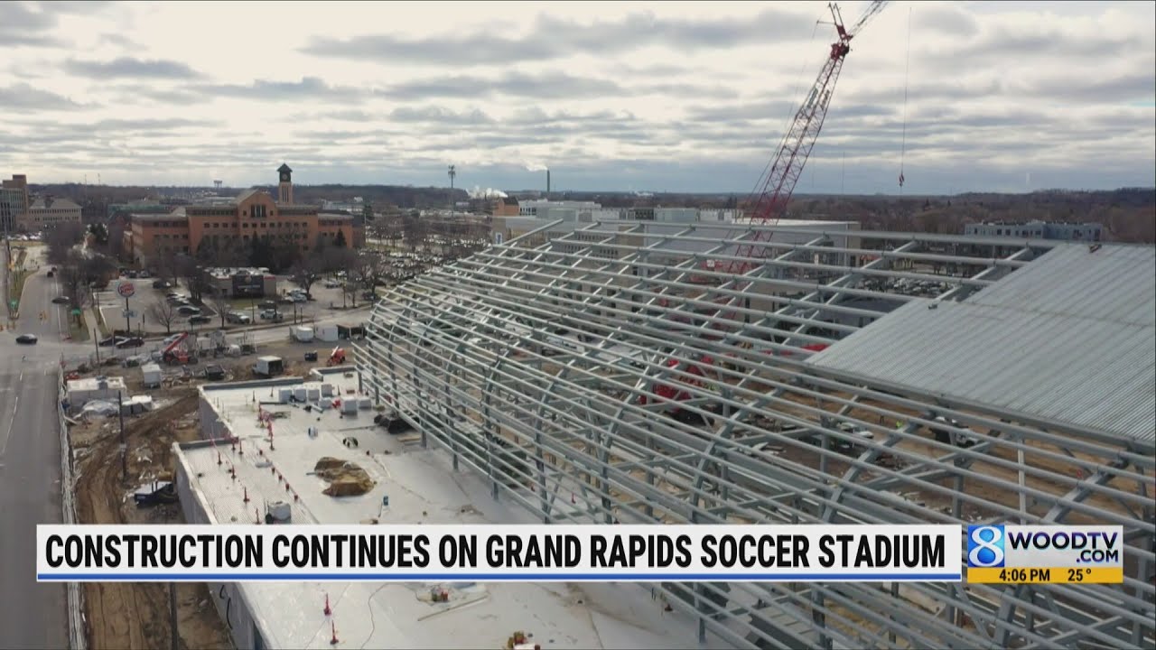 Construction continues on Grand Rapids soccer stadium