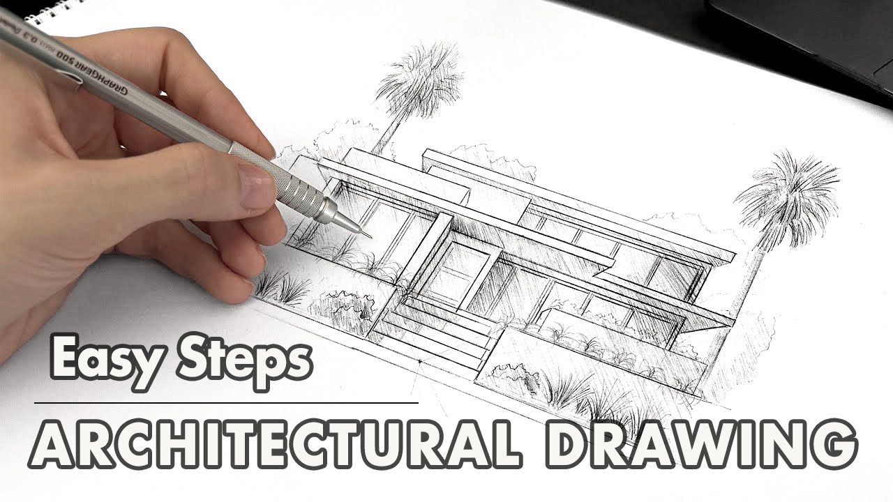 How I Construct My Architectural Drawing in One Point Perspective - Drawing Process