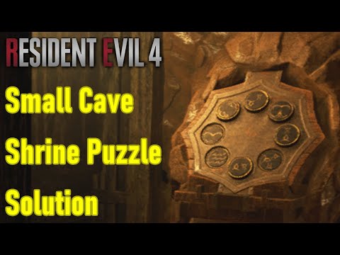 Resident Evil 4 remake small cave shrine puzzle solution, all symbols