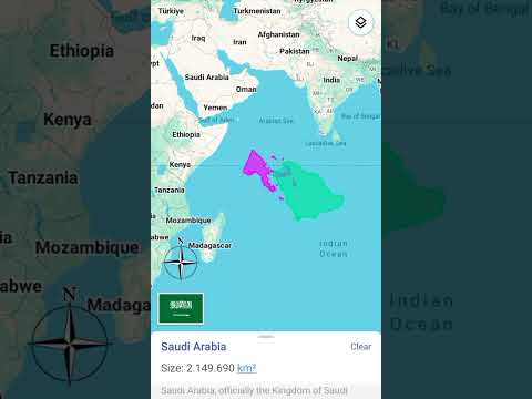 Papua New Guinea Vs Saudi Arabia land area size comparison #shorts #landarea #countrysizecomparison
