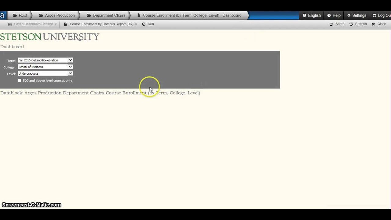 Running Argos Reporting
