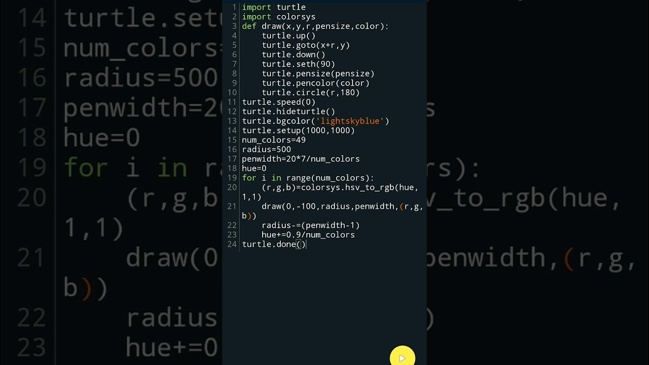 Drawing a Rainbow in Python Turtle | Anukrat Mishra | Python Turtle | Rainbow