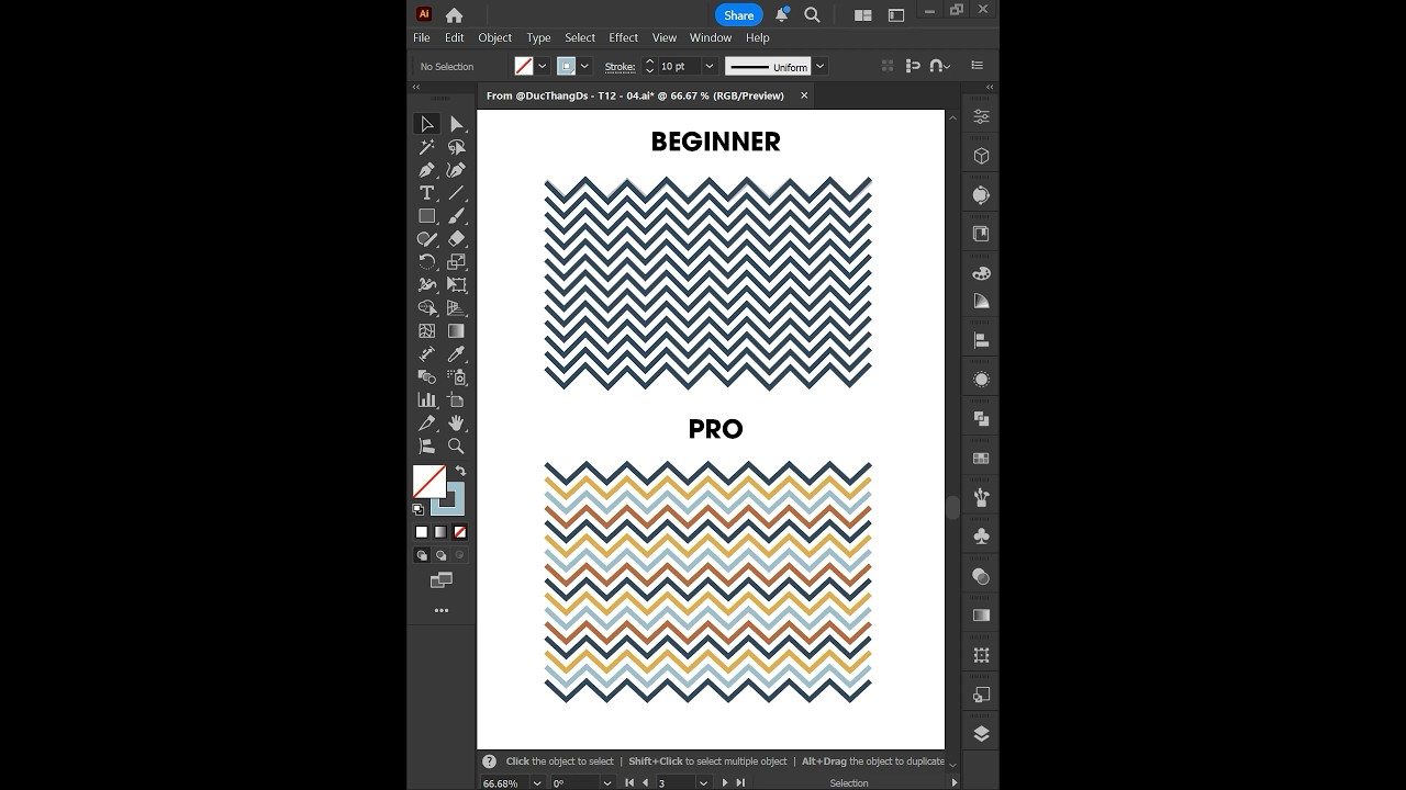 Adobe Illustrator 2026 - Tips for creating Zig Zag Background Patterns #ducthangds