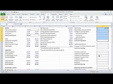 Financial Modeling Quick Lessons: Cash Flow Statement (Part 1) [UPDATED]