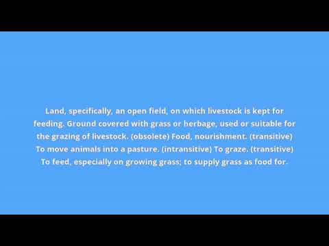 what is the meaning of pasture