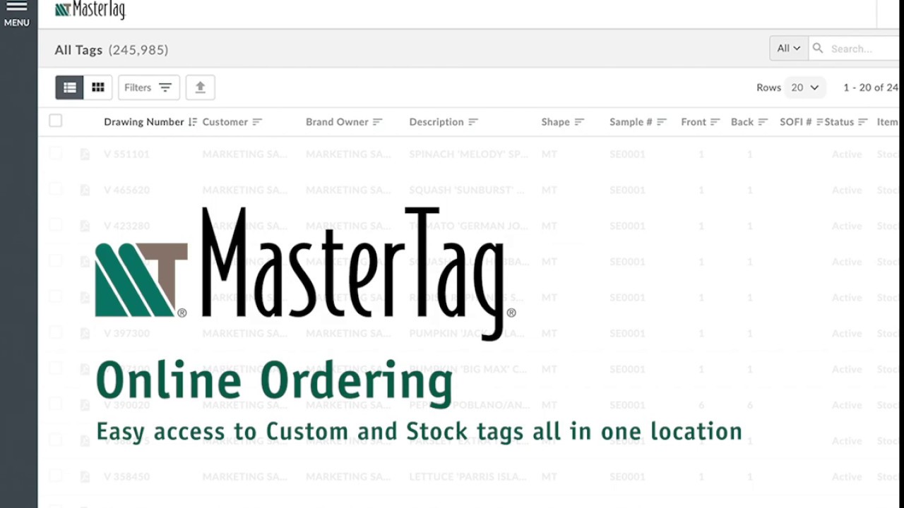 MasterTag Online - Ordering