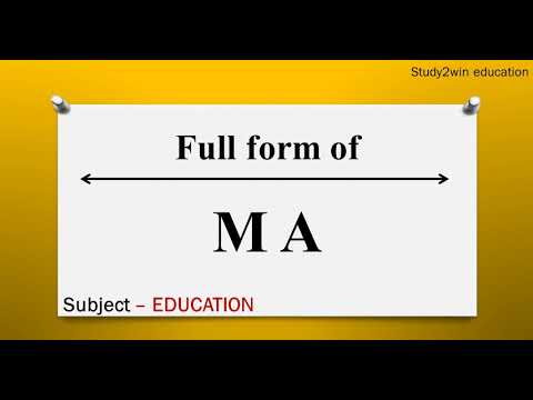 MA ka full form | Full form of MA in English | Subject - Education