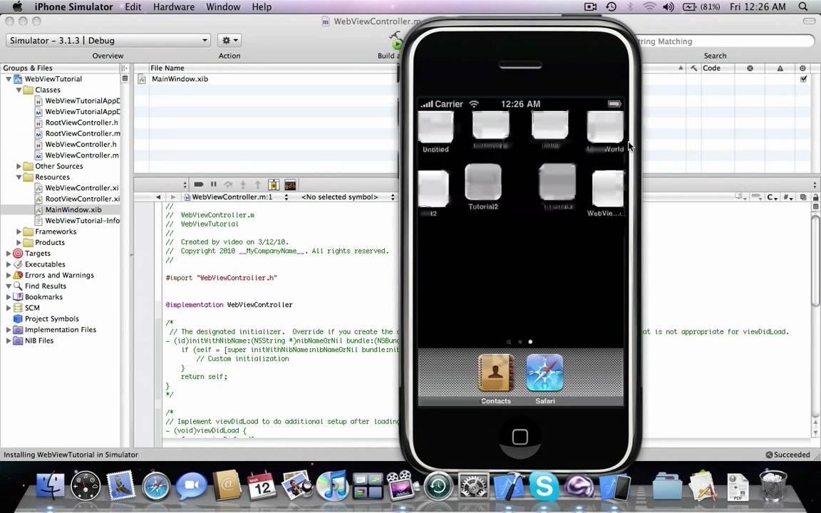 UIWebView iphone programming tutorial part 1/3