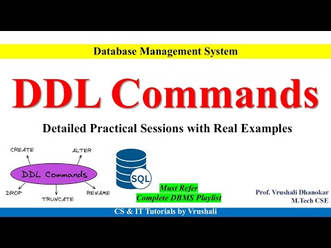 DBMS 11: Learn DDL Commands in SQL | Hands-on Tutorial with Practical Examples #sqlforbeginners