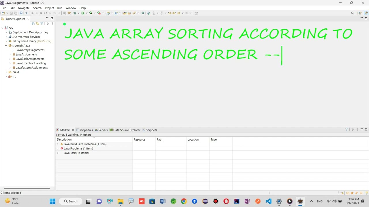 Array Sorting According to Ascending Order in Java | Array Sorting in Java |Array Sorting By Suresh