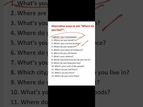 10 Alternative Ways to Ask 'Where Do You Live?' - #shorts